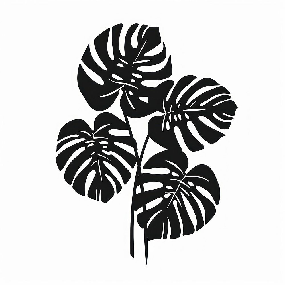 Monstera illustrated stencil drawing. | Free Photo Illustration - rawpixel