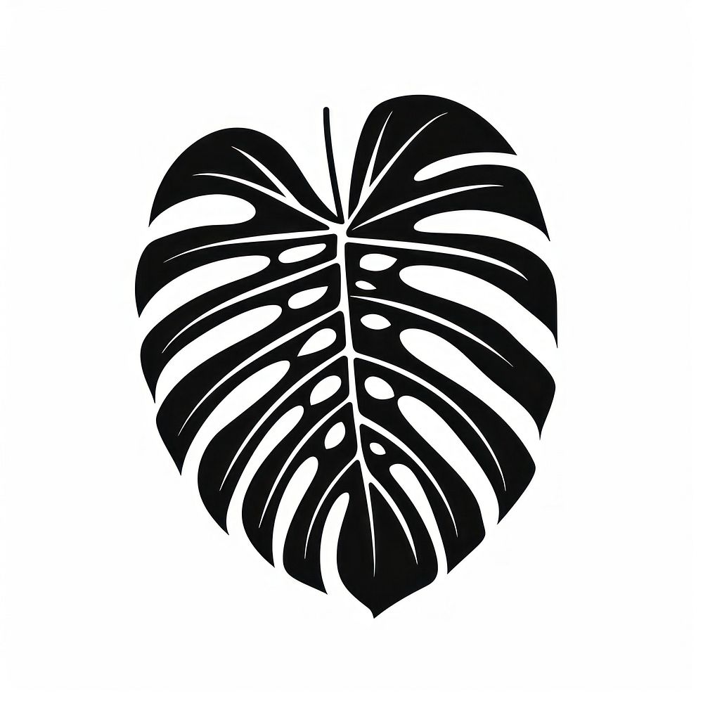 Monstera stencil plant leaf. | Free Photo Illustration - rawpixel