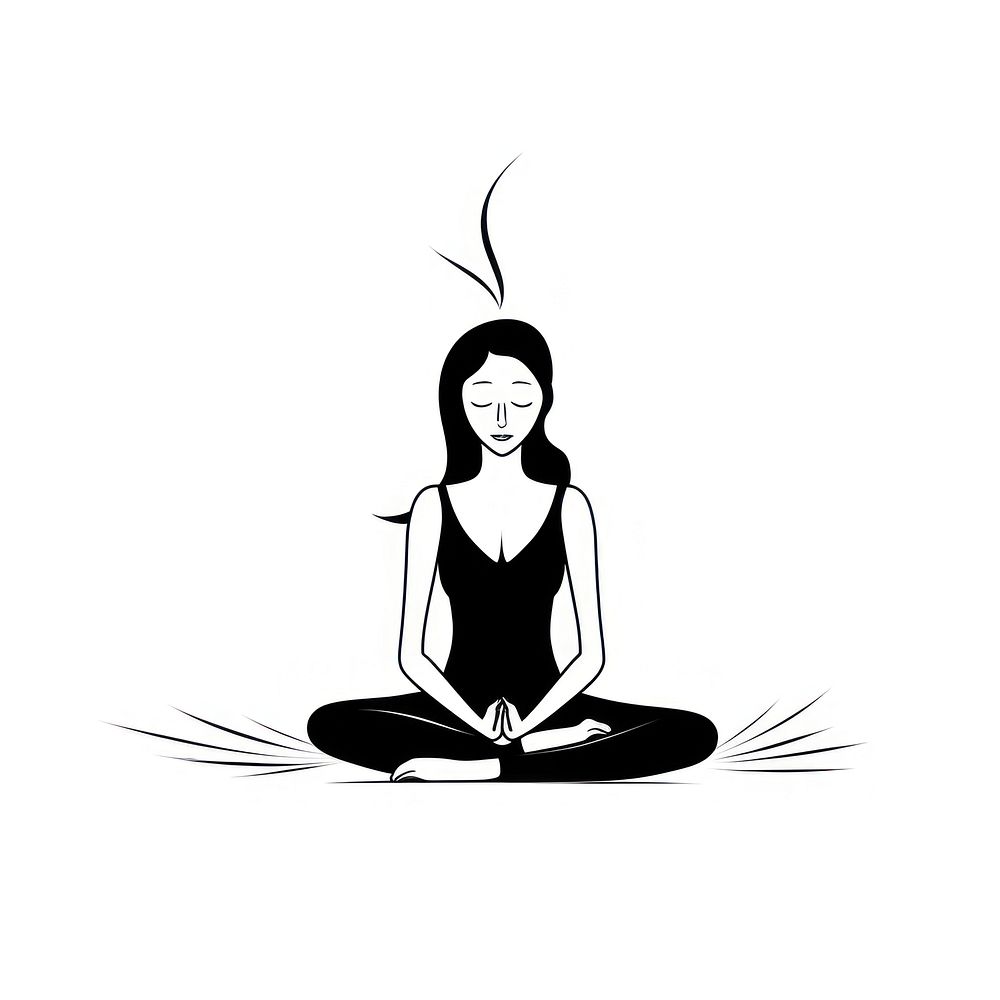Meditation exercise stencil fitness | Free Photo Illustration - rawpixel
