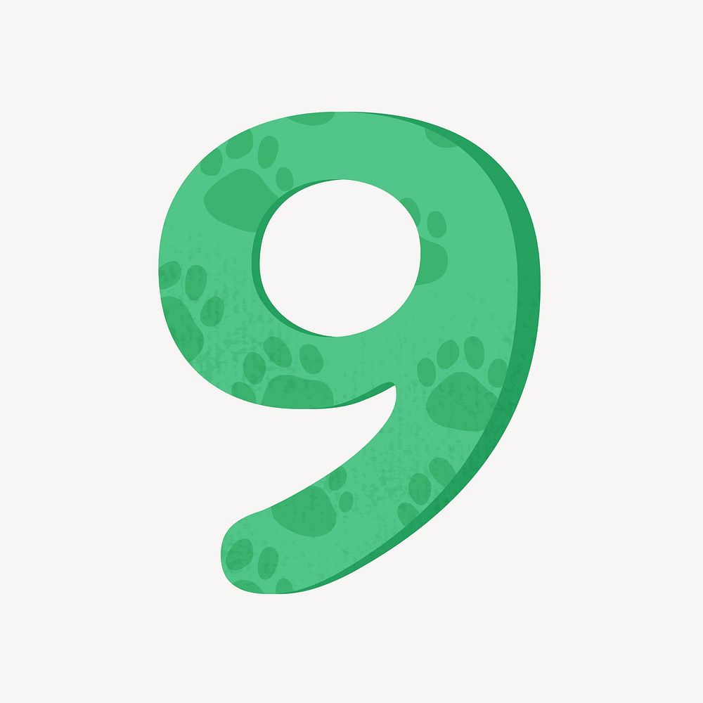 Number 9 in green illustration | Free Photo Illustration - rawpixel