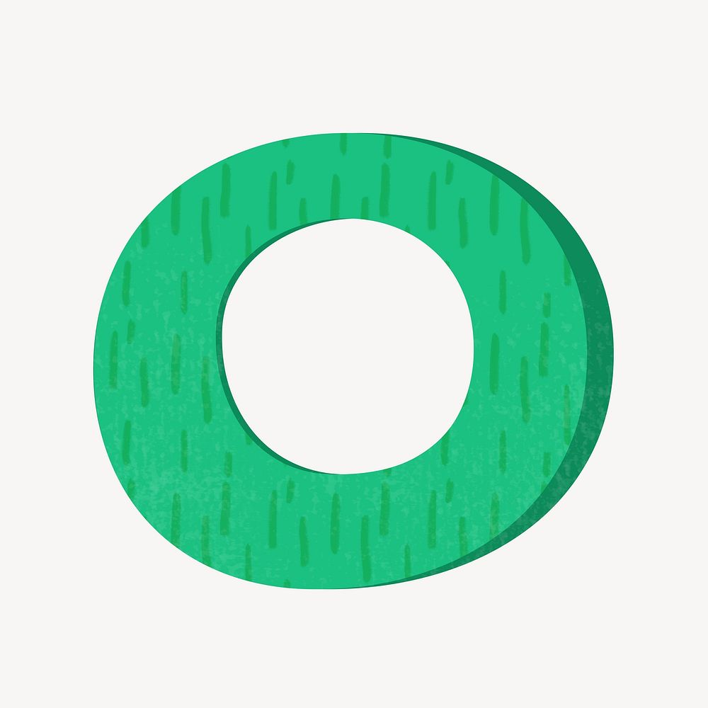 Cute letter O green alphabet | Free Photo Illustration - rawpixel