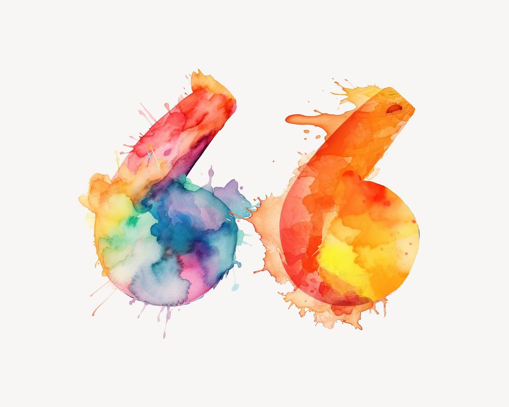 Quotation mark splashed watercolor sign | Free Photo Illustration ...