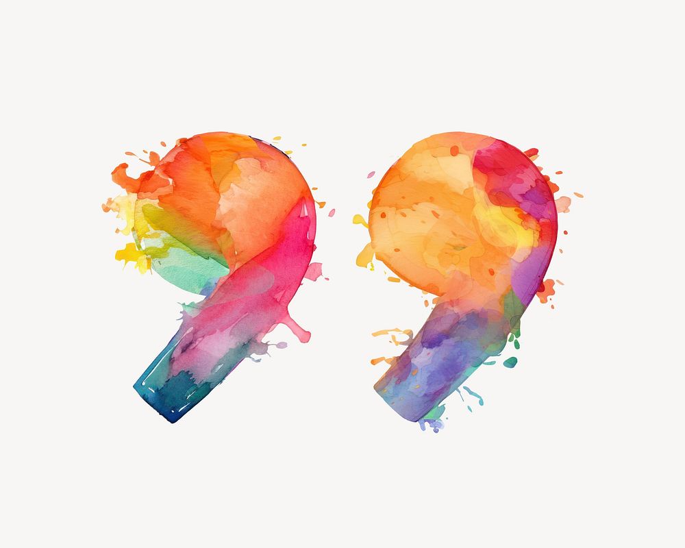 Quotation mark splashed watercolor sign | Free Photo Illustration ...