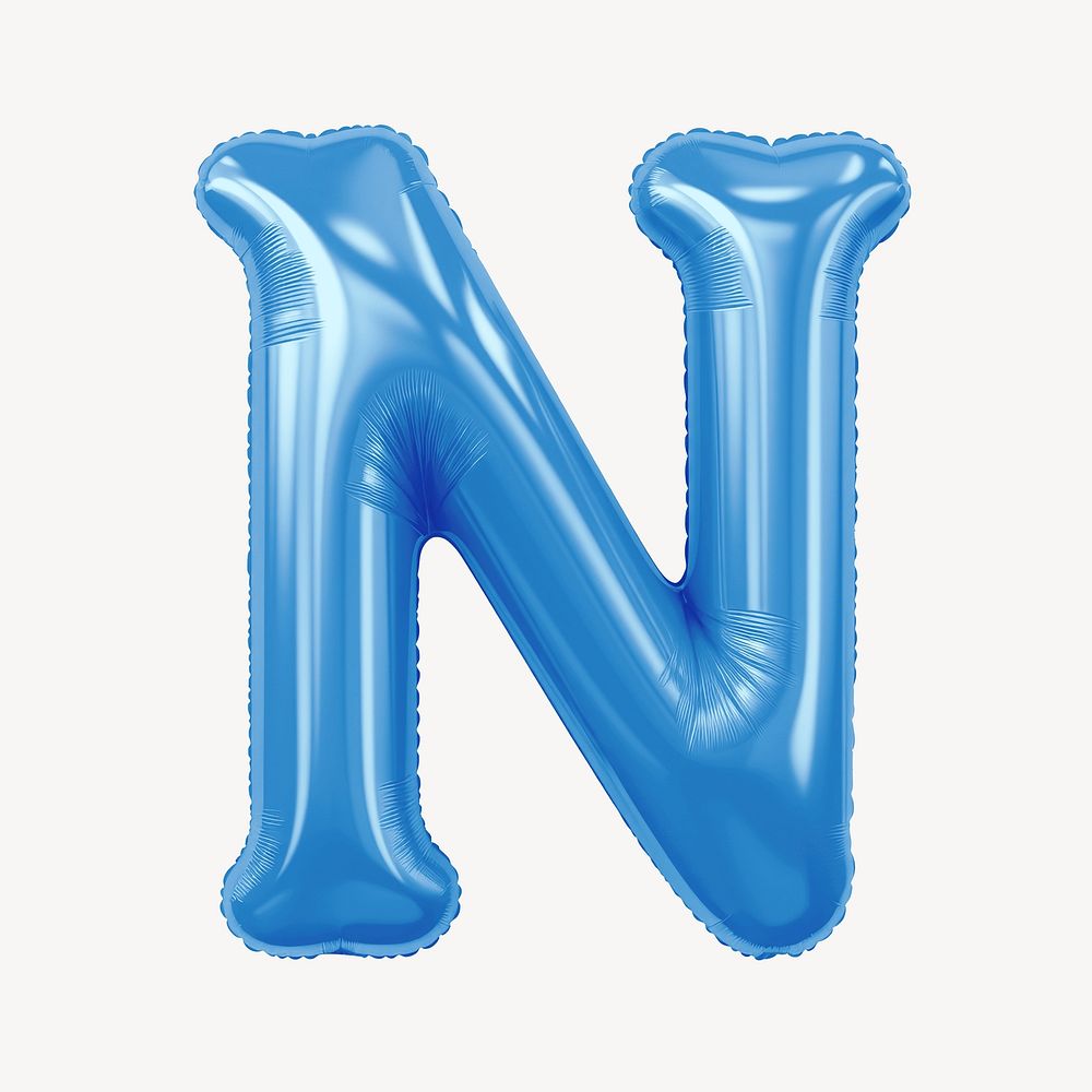 Letter N 3D blue balloon | Free Photo Illustration - rawpixel