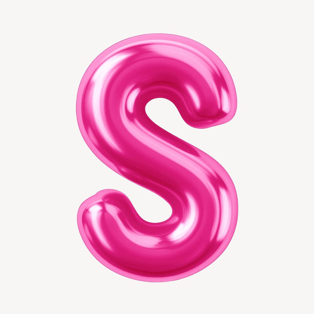 Letter S 3D pink balloon | Free Photo Illustration - rawpixel
