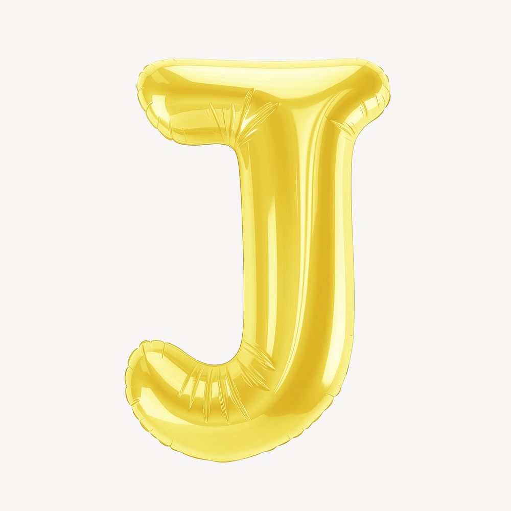 Letter J 3D yellow balloon | Free Photo Illustration - rawpixel