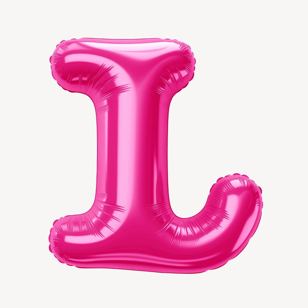 Letter L 3D pink balloon | Free Photo Illustration - rawpixel