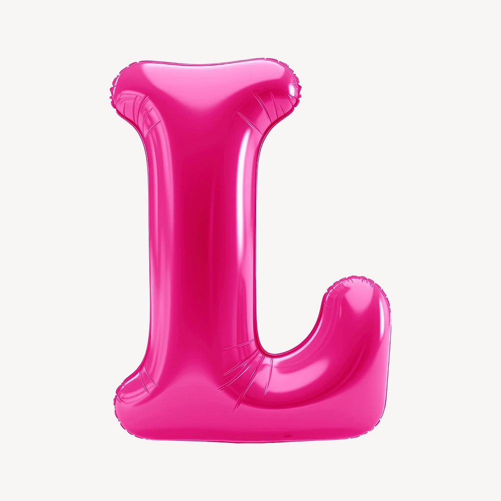 Letter L 3D pink balloon | Free Photo Illustration - rawpixel