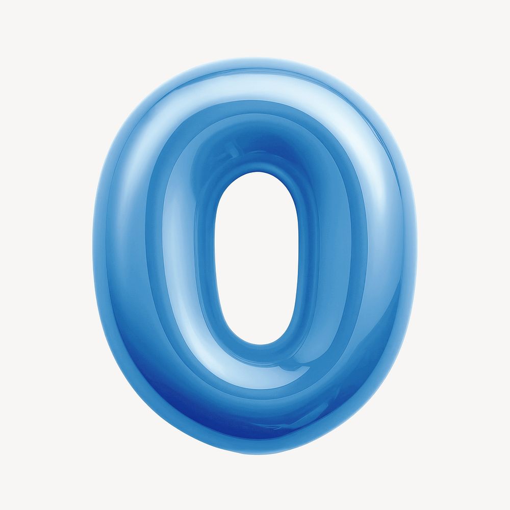 Number zero blue 3D balloon | Free Photo Illustration - rawpixel