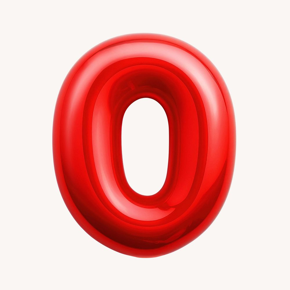 Number zero red 3D balloon | Free Photo Illustration - rawpixel
