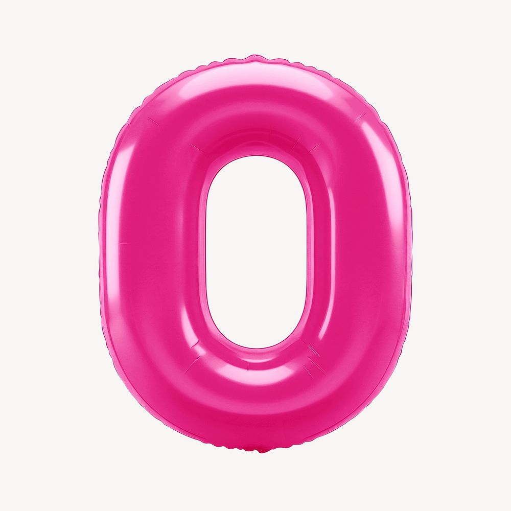 Number 0 pink 3D balloon | Free Photo Illustration - rawpixel
