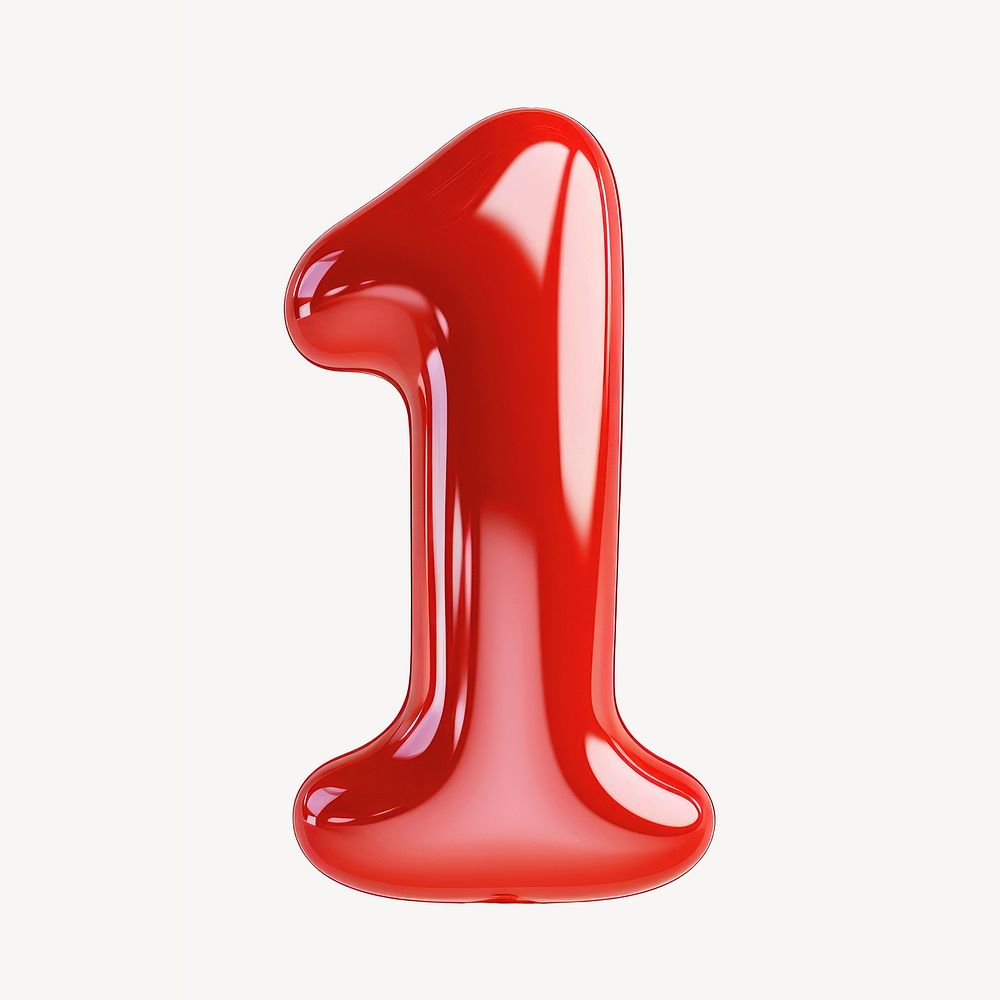 Number one red 3D balloon | Premium Photo Illustration - rawpixel