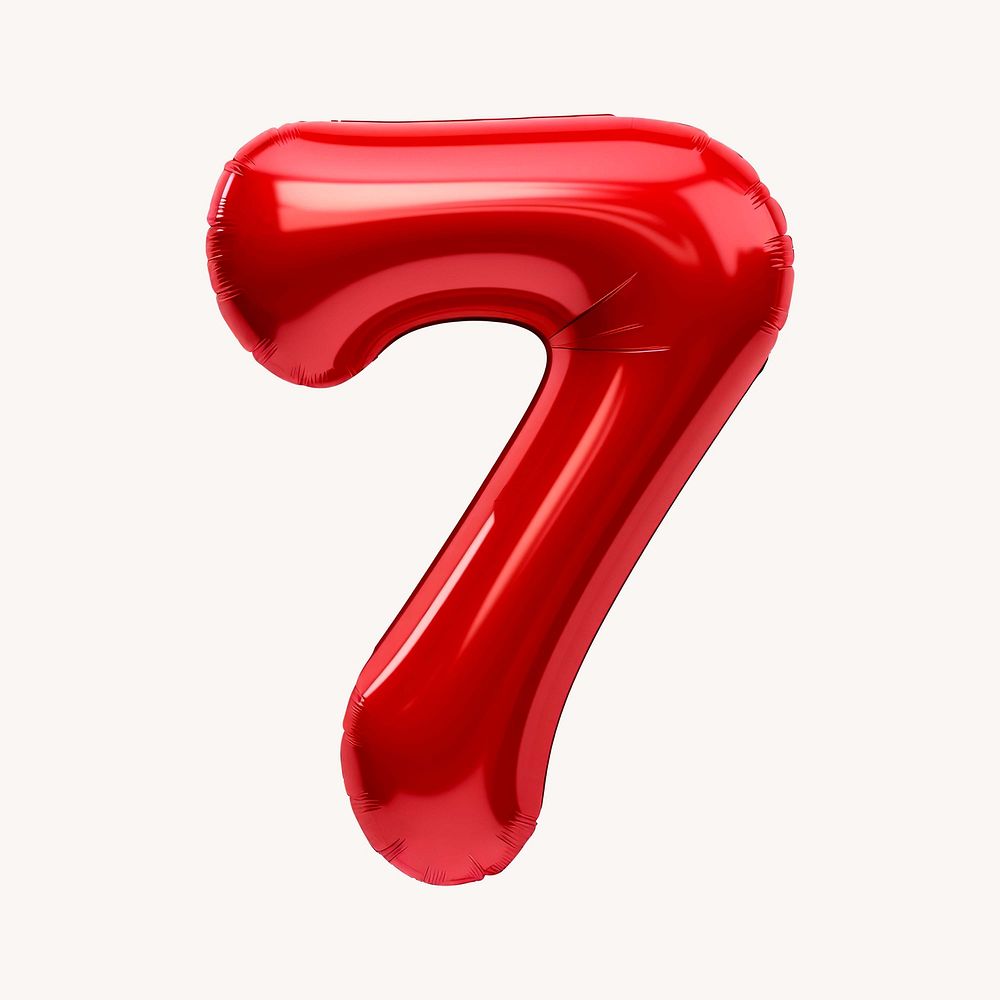 Number seven red 3D balloon | Free Photo Illustration - rawpixel