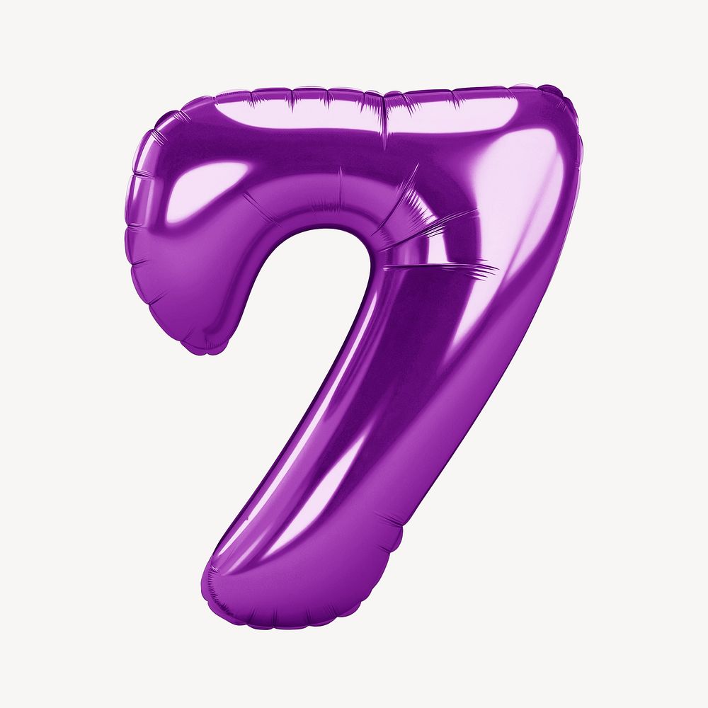 Number seven purple 3D balloon | Free Photo Illustration - rawpixel
