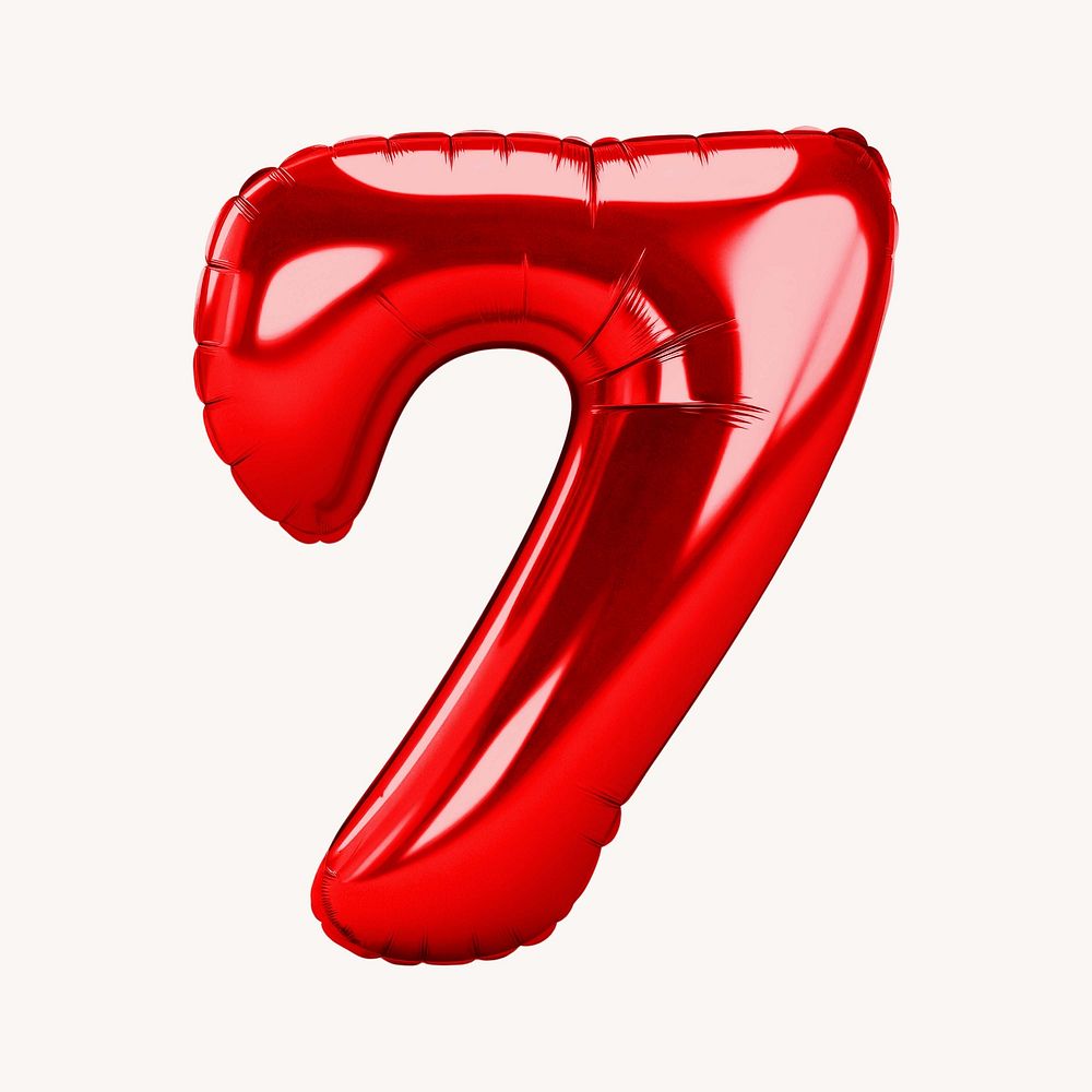 Number seven red 3D balloon | Free Photo Illustration - rawpixel
