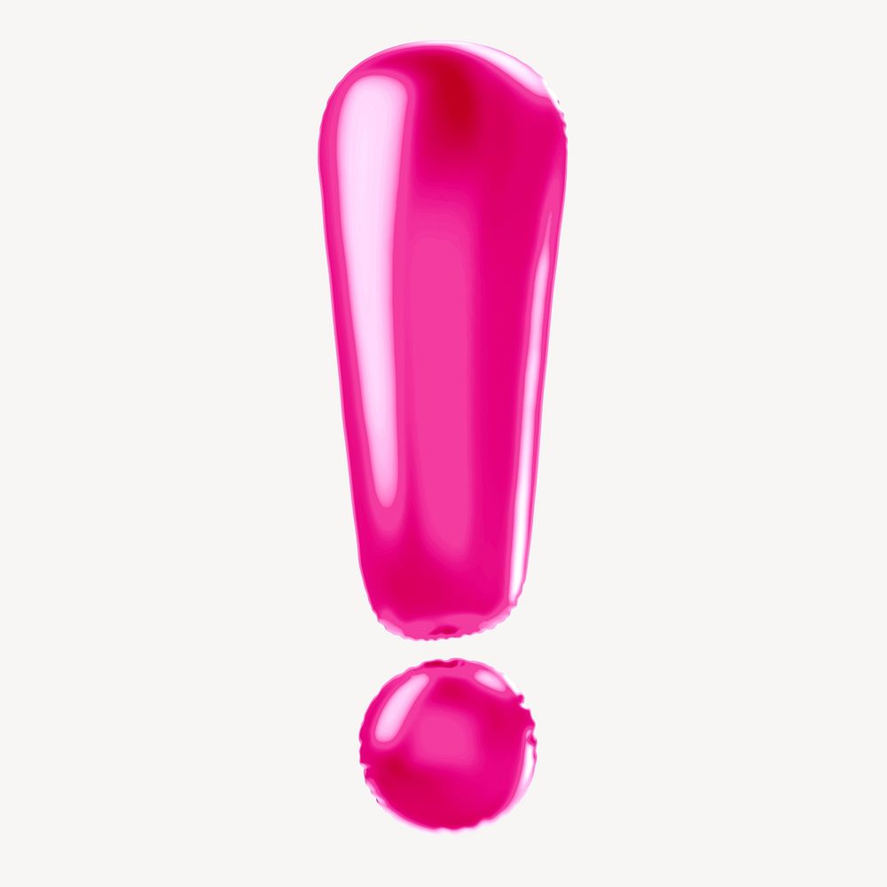 Exclamation mark 3D pink balloon | Free Photo Illustration - rawpixel