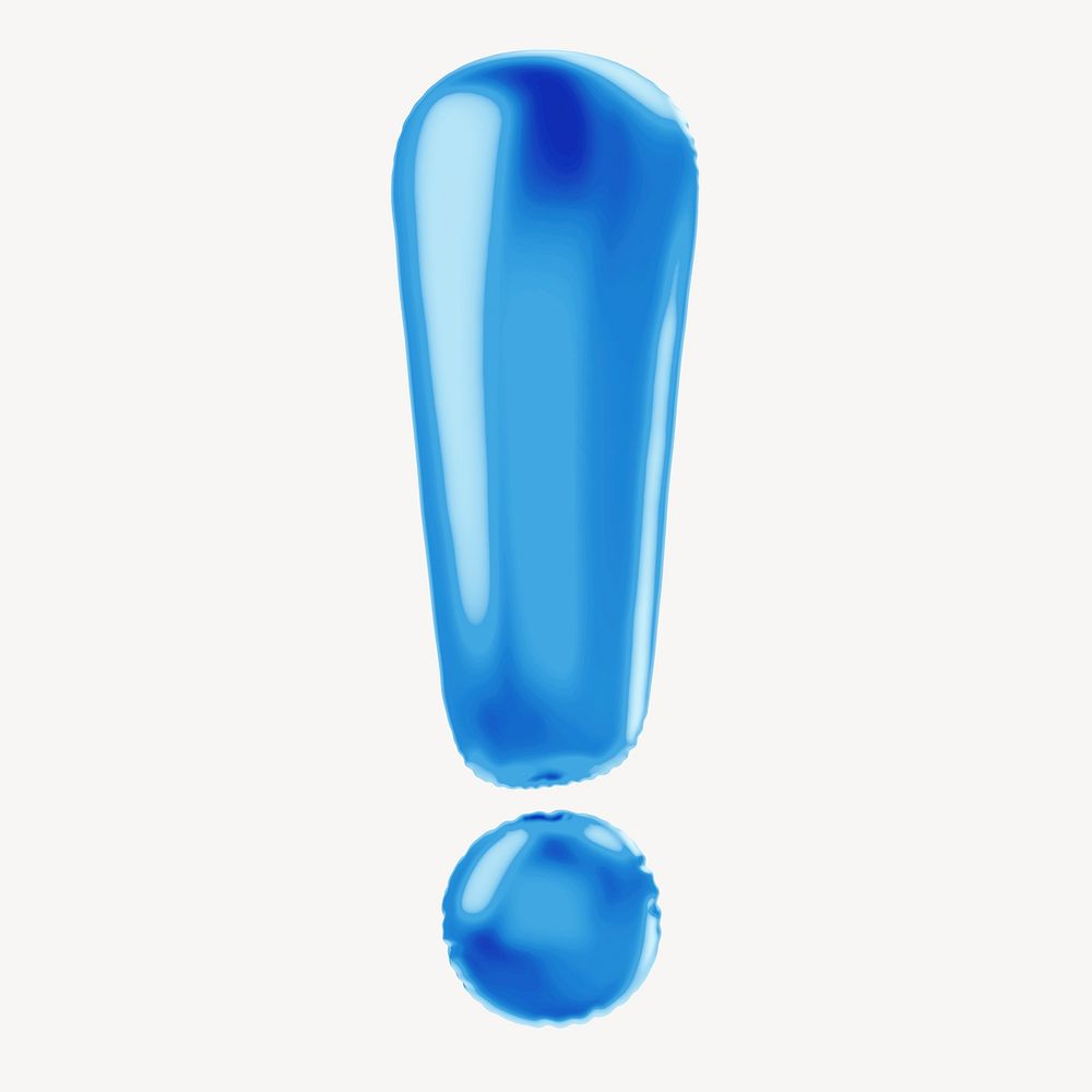 Exclamation mark 3D blue balloon | Free Photo Illustration - rawpixel