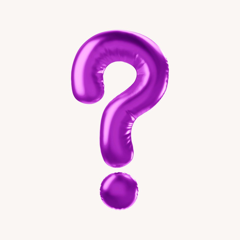 Question mark 3D purple balloon | Free Photo Illustration - rawpixel