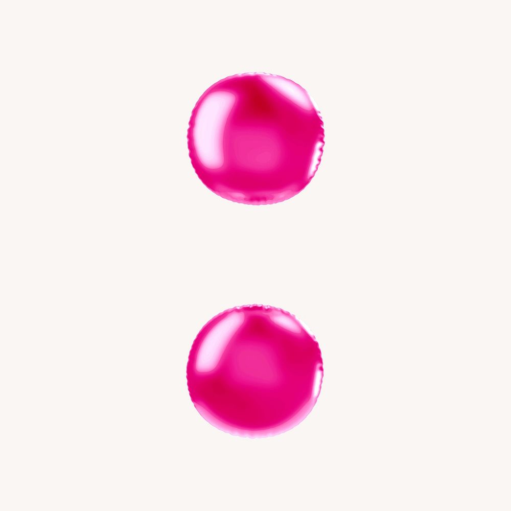Colon 3D pink balloon symbol | Free Photo Illustration - rawpixel