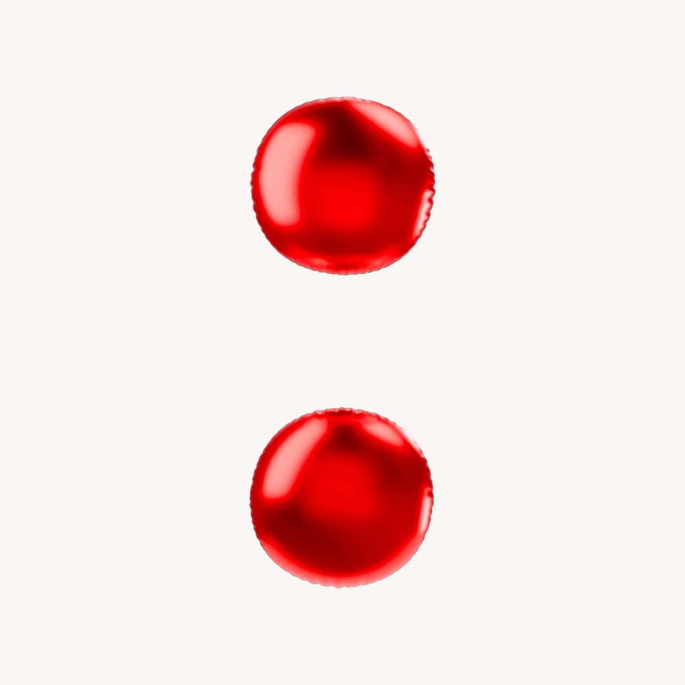 Colon 3D red balloon symbol | Free Photo Illustration - rawpixel