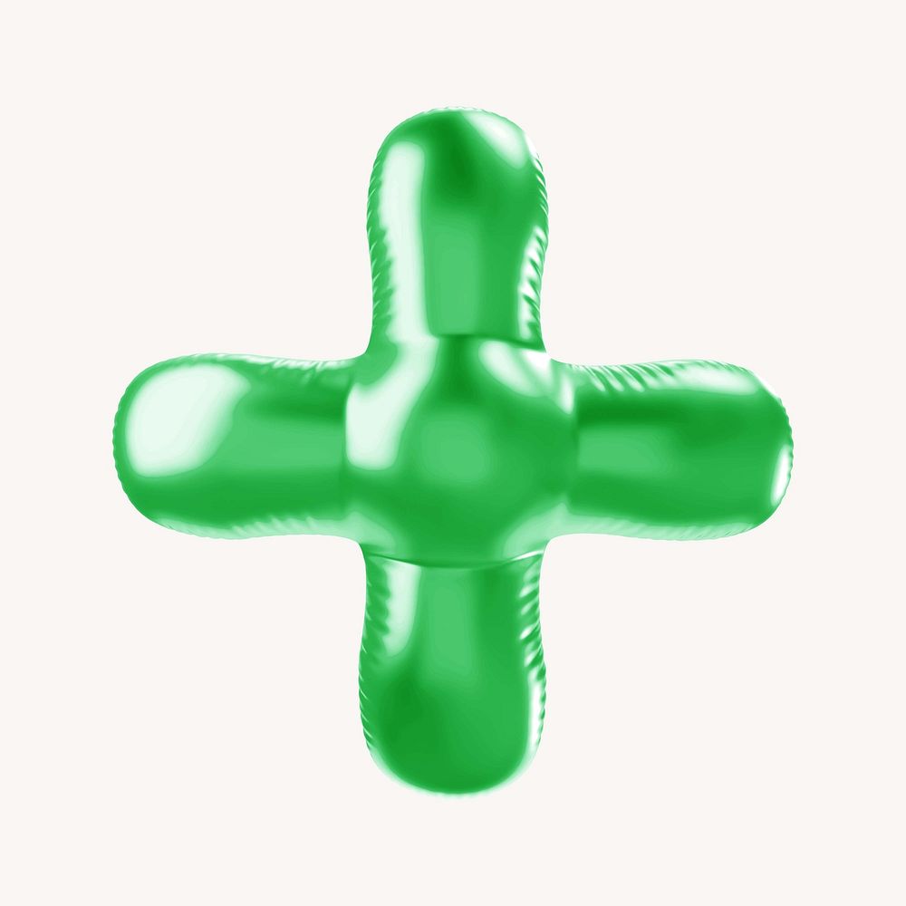 Plus sign 3D green balloon | Free Photo Illustration - rawpixel