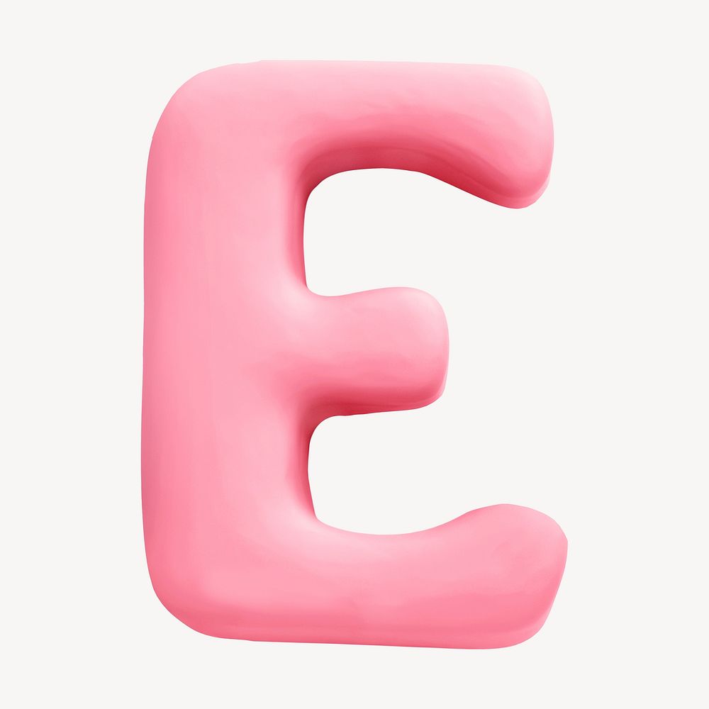Capital letter E pink clay | Free Photo - rawpixel