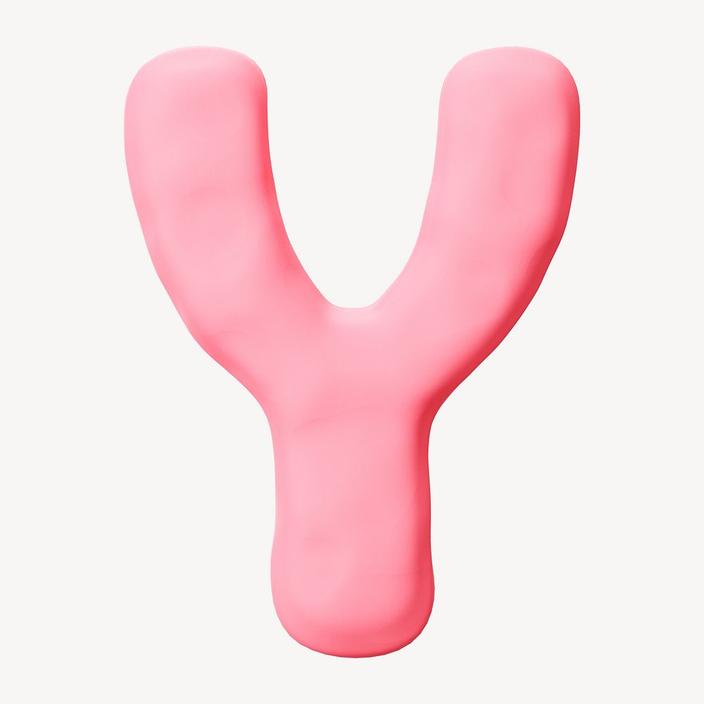 Capital letter Y pink clay | Free Photo - rawpixel