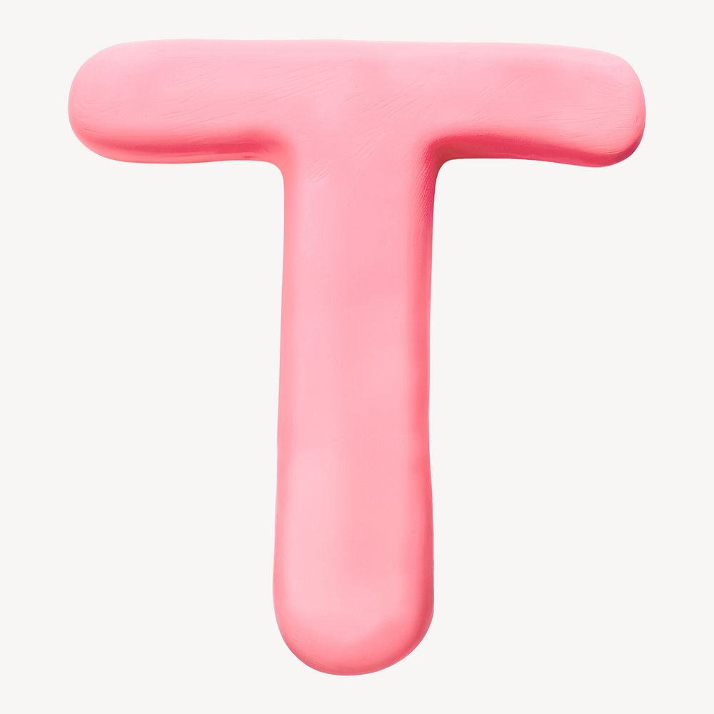 Capital letter T pink clay | Free Photo - rawpixel