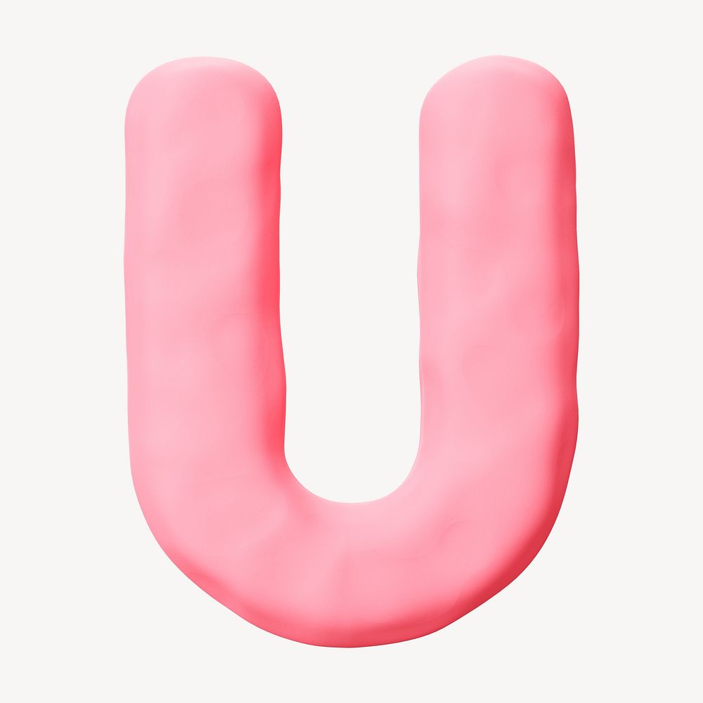 Capital letter U pink clay | Free Photo - rawpixel