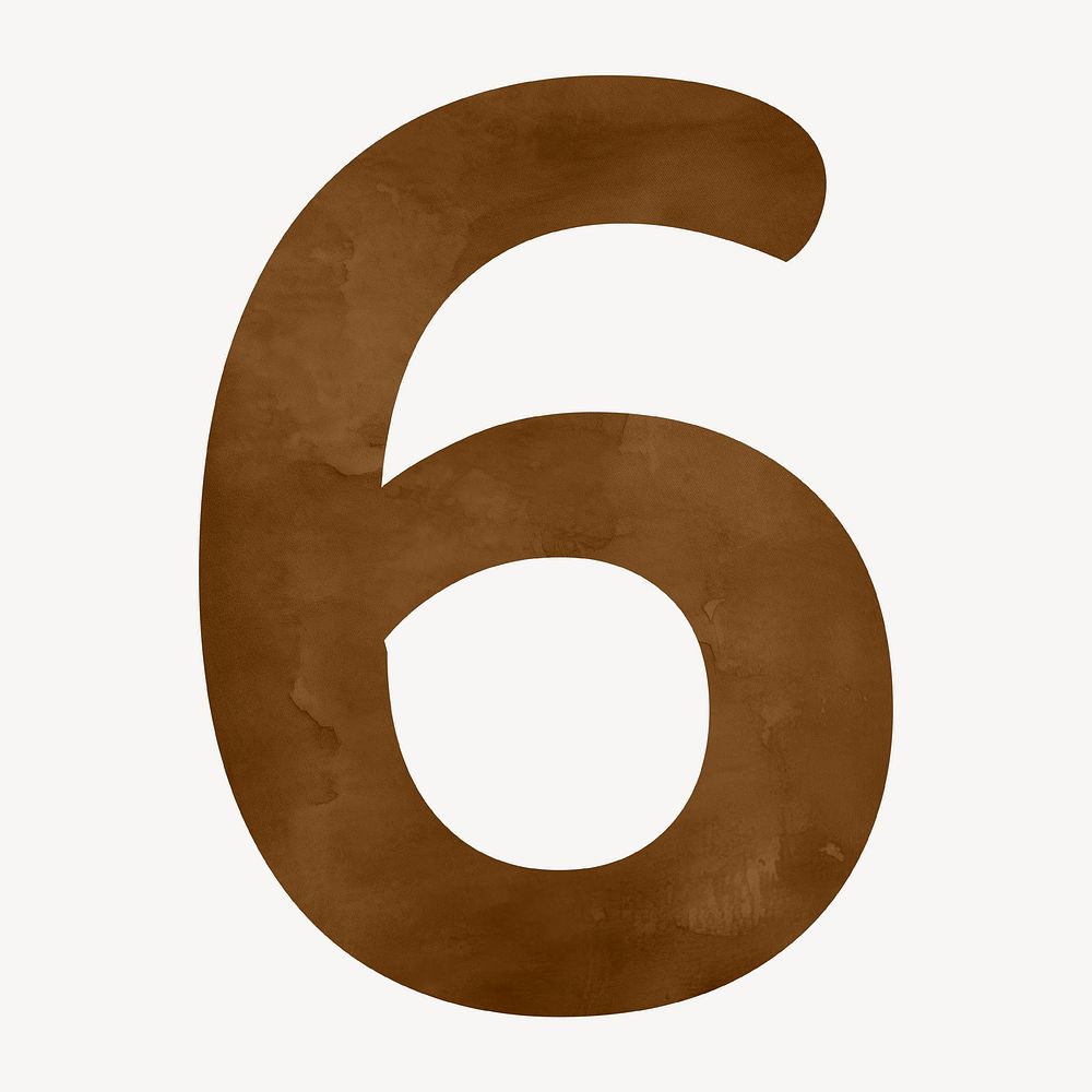 Number 6 brown digital art | Free Photo Illustration - rawpixel
