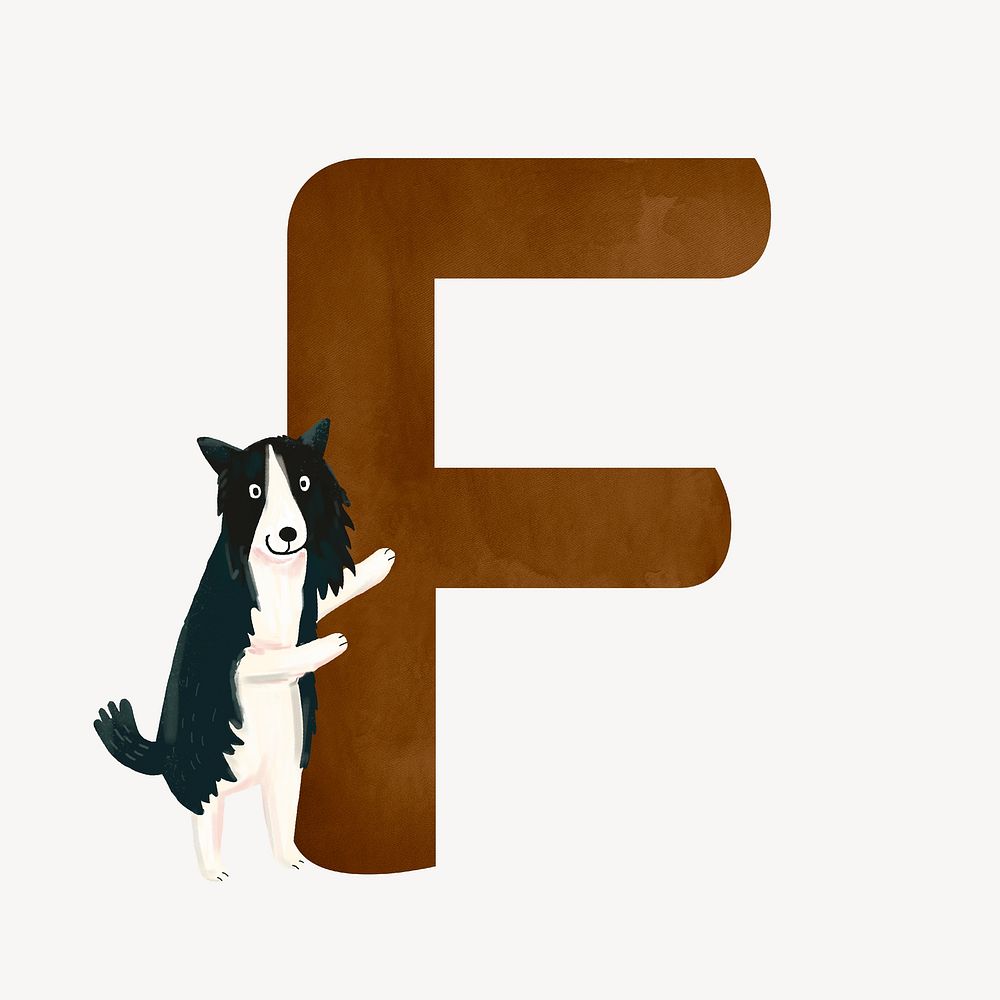 Letter F cute animal character | Free Photo Illustration - rawpixel