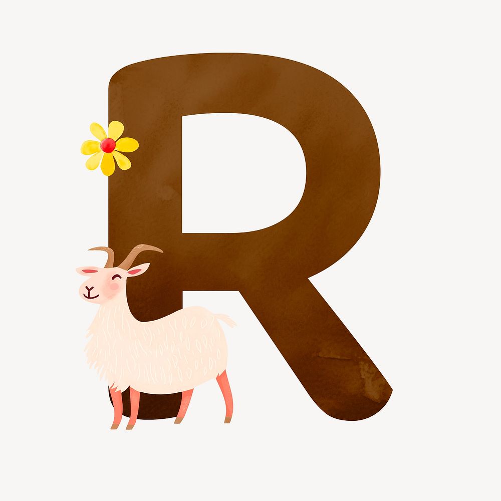 Letter R cute animal character | Free Photo Illustration - rawpixel