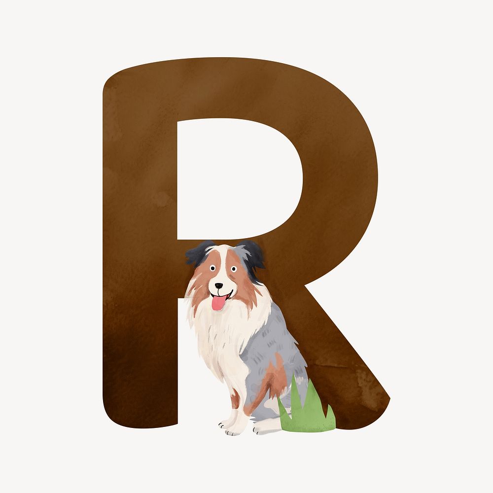 Letter R cute animal character | Free Photo Illustration - rawpixel
