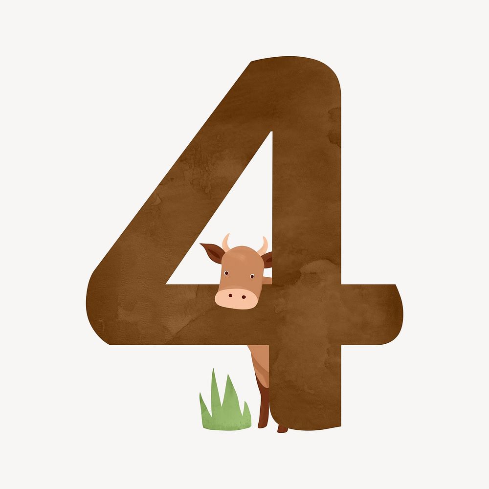 Number 4 brown digital art | Free Photo Illustration - rawpixel
