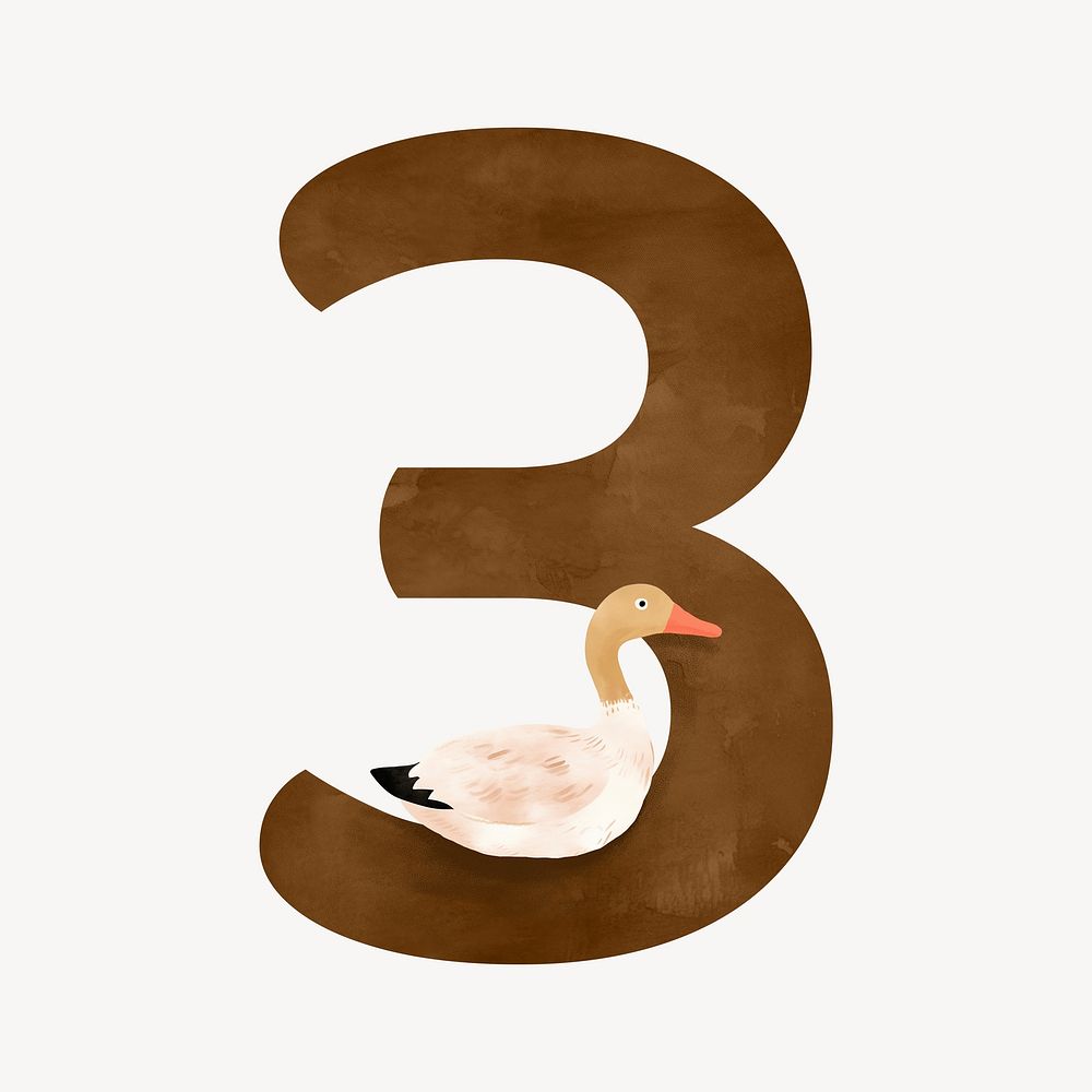 Number 3 brown digital art | Free Photo Illustration - rawpixel