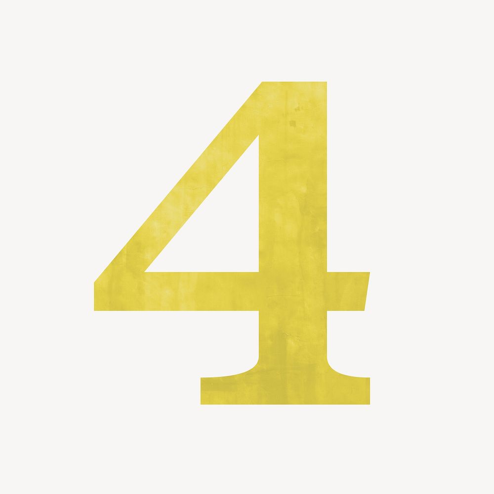 Number 4 in yellow illustration | Free Photo Illustration - rawpixel