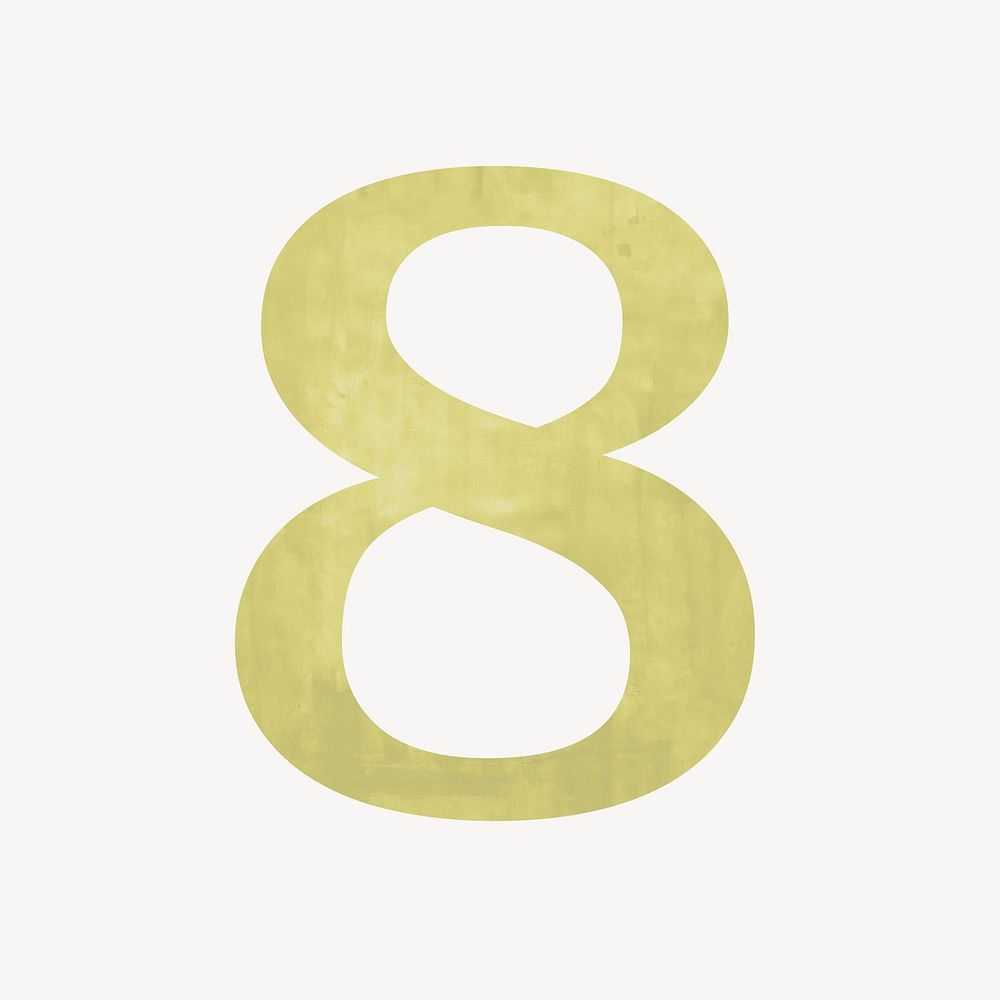 Number 8 in yellow illustration | Free Photo Illustration - rawpixel