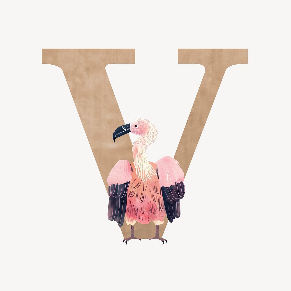 Letter V, animal character alphabet | Free Photo Illustration - rawpixel