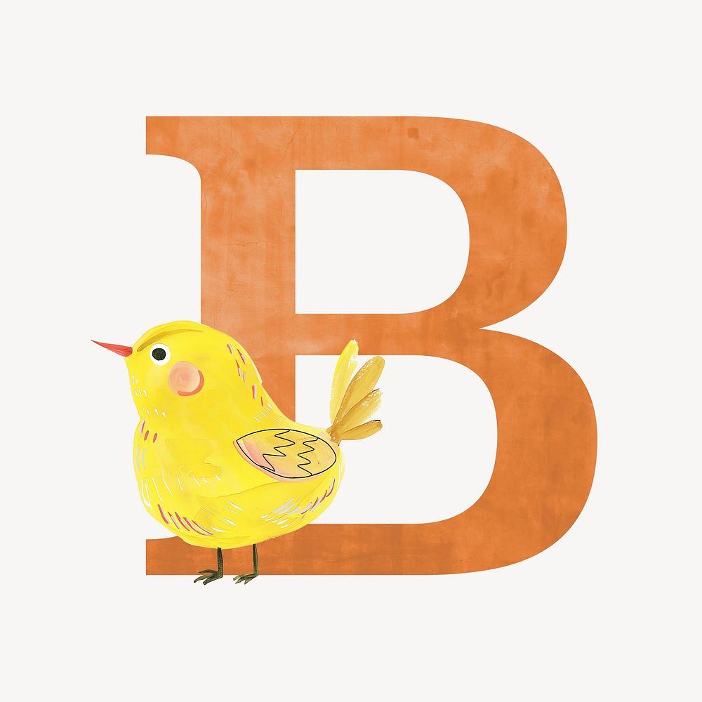 Letter B, animal character alphabet | Free Photo Illustration - rawpixel