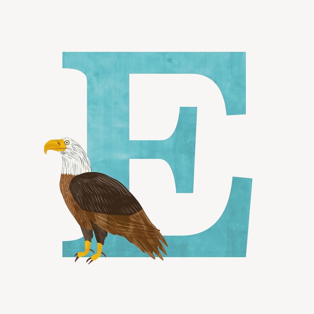 Letter E, animal character alphabet | Free Photo Illustration - rawpixel