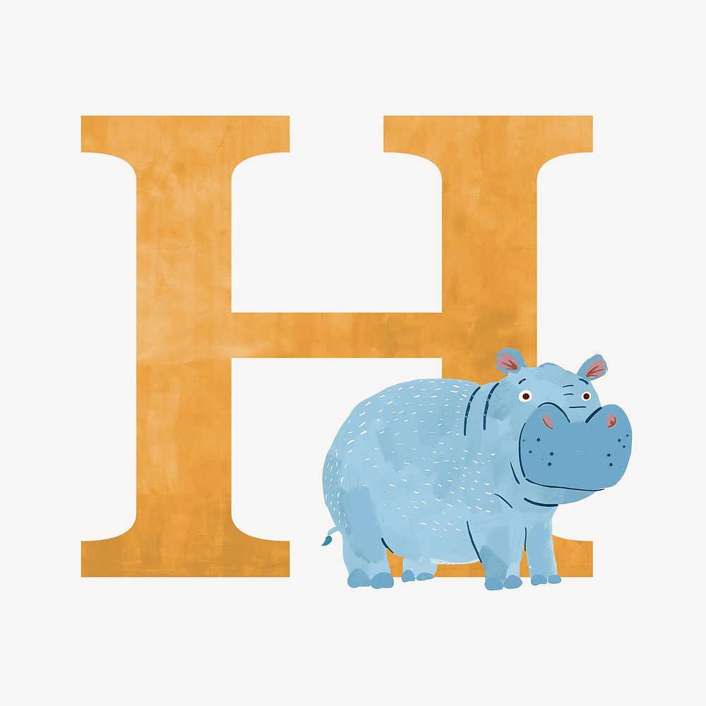 Letter H, animal character alphabet | Free Photo Illustration - rawpixel