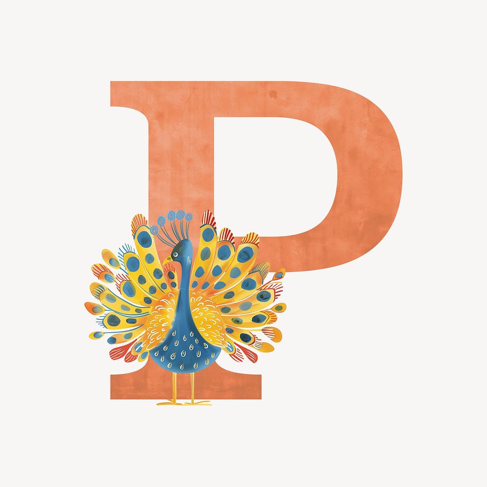 Letter P, animal character alphabet | Free Photo Illustration - rawpixel