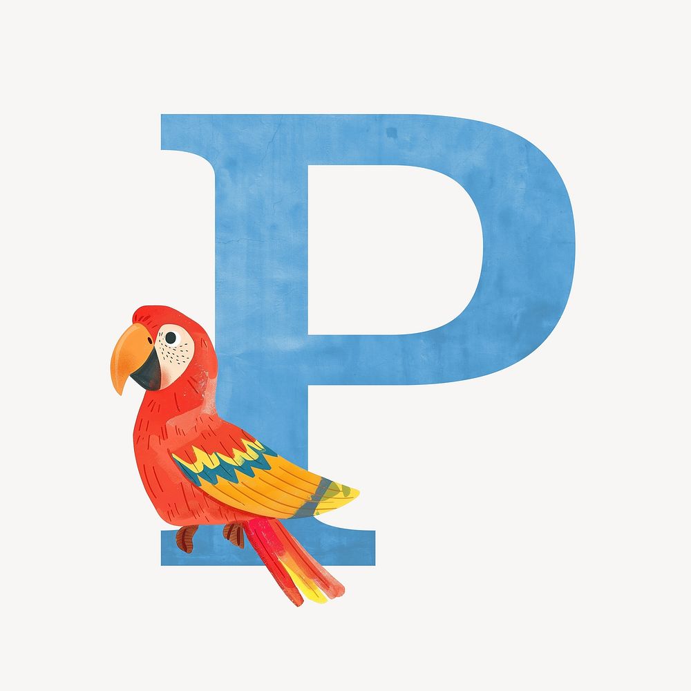 Letter P, animal character alphabet | Free Photo Illustration - rawpixel