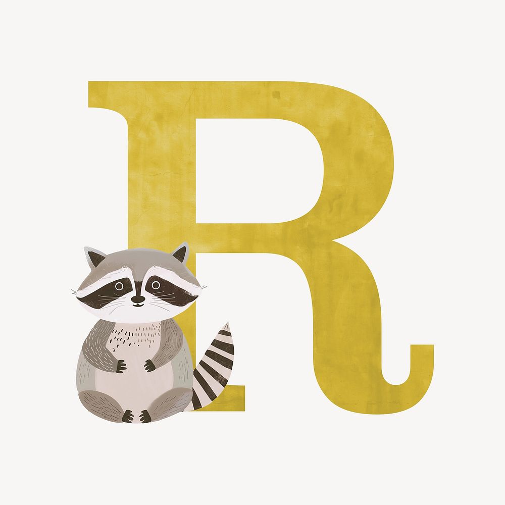 Letter R, animal character alphabet | Free Photo Illustration - rawpixel