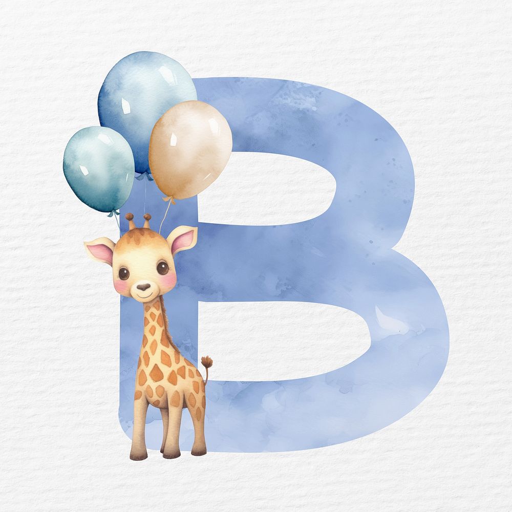 Letter B blue watercolor alphabet | Premium Photo Illustration - rawpixel