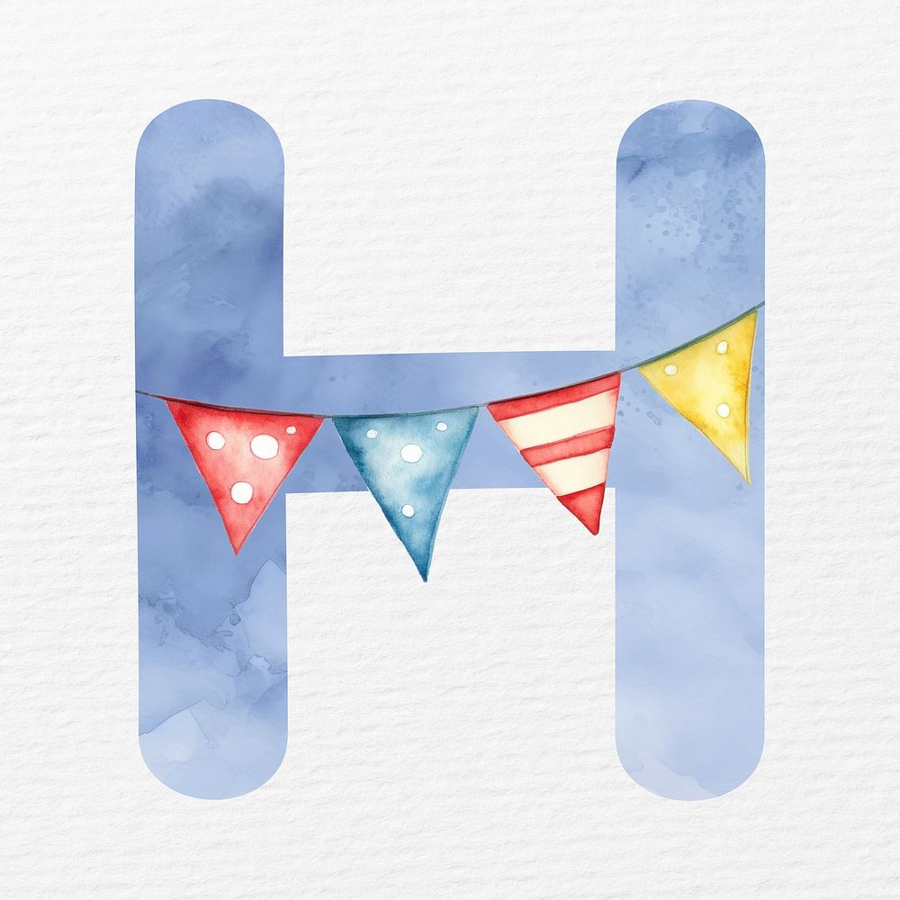 Letter H blue watercolor alphabet | Premium Photo Illustration - rawpixel