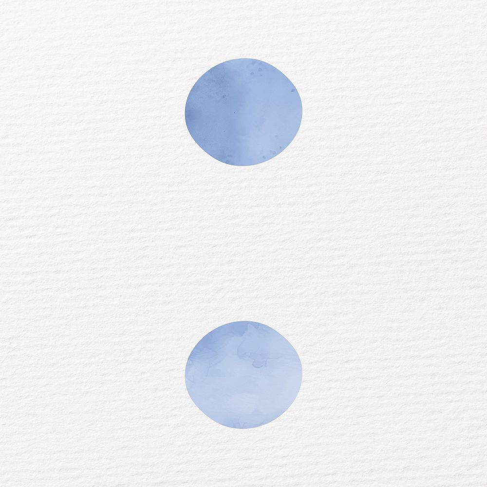Colon sign blue watercolor illustration | Free Photo Illustration ...
