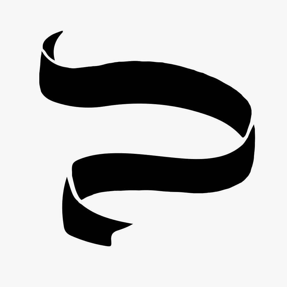 Black ribbon illustration vector | Free Vector Illustration - rawpixel
