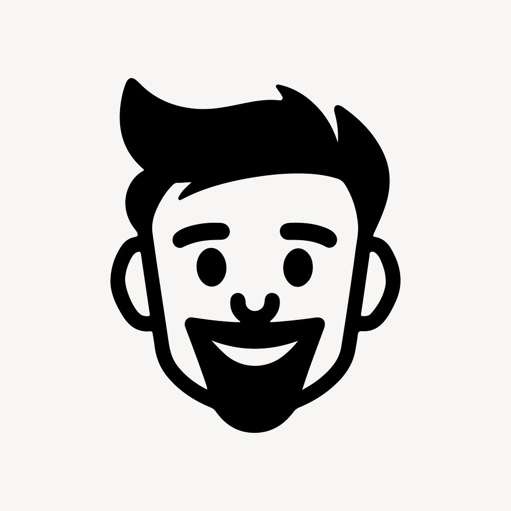 Smiling beard man character line | Free Photo Illustration - rawpixel