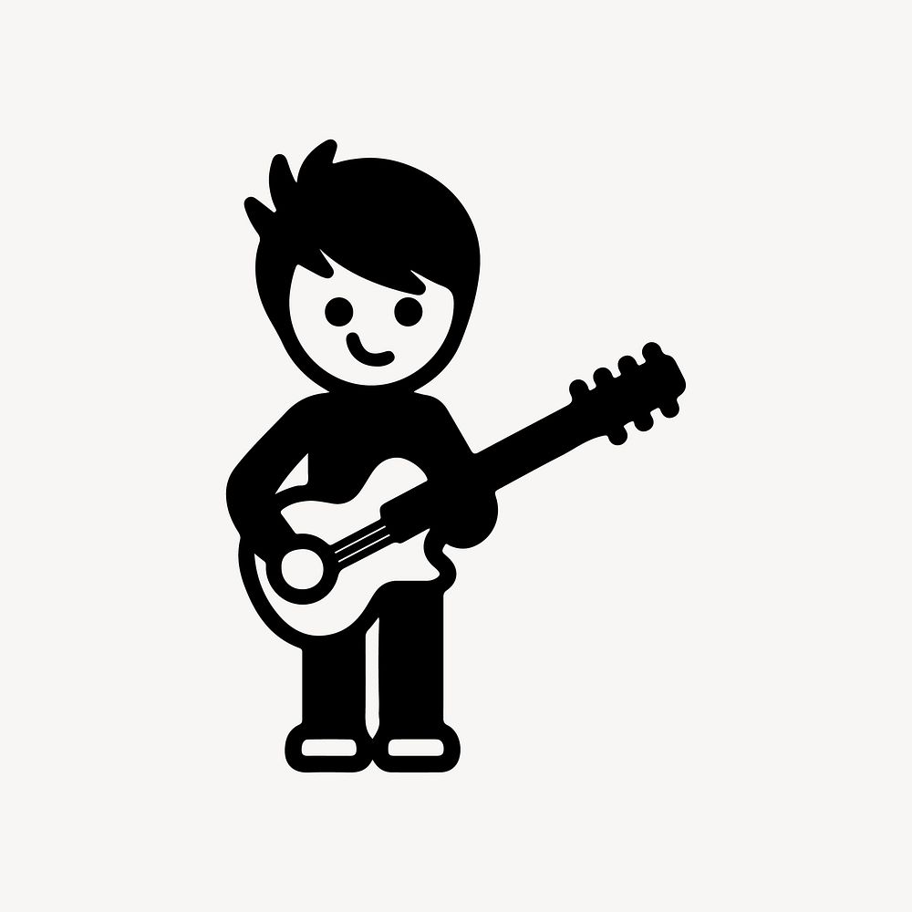 Male guitarist character line art | Free Photo Illustration - rawpixel